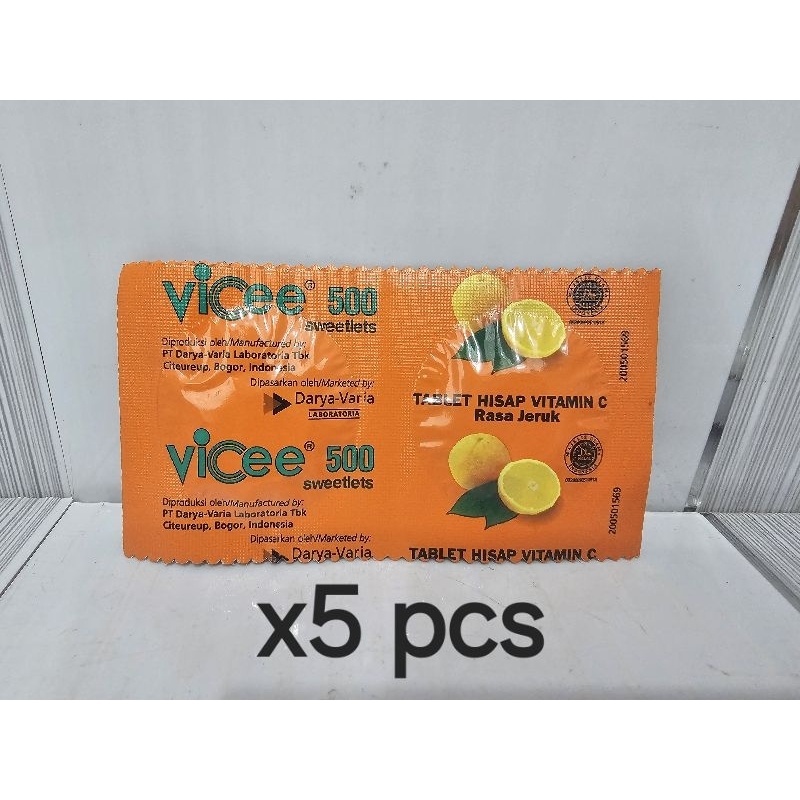 Jual Vicee 500 Tablet Hisap Vitamin C (5pcs) | Shopee Indonesia