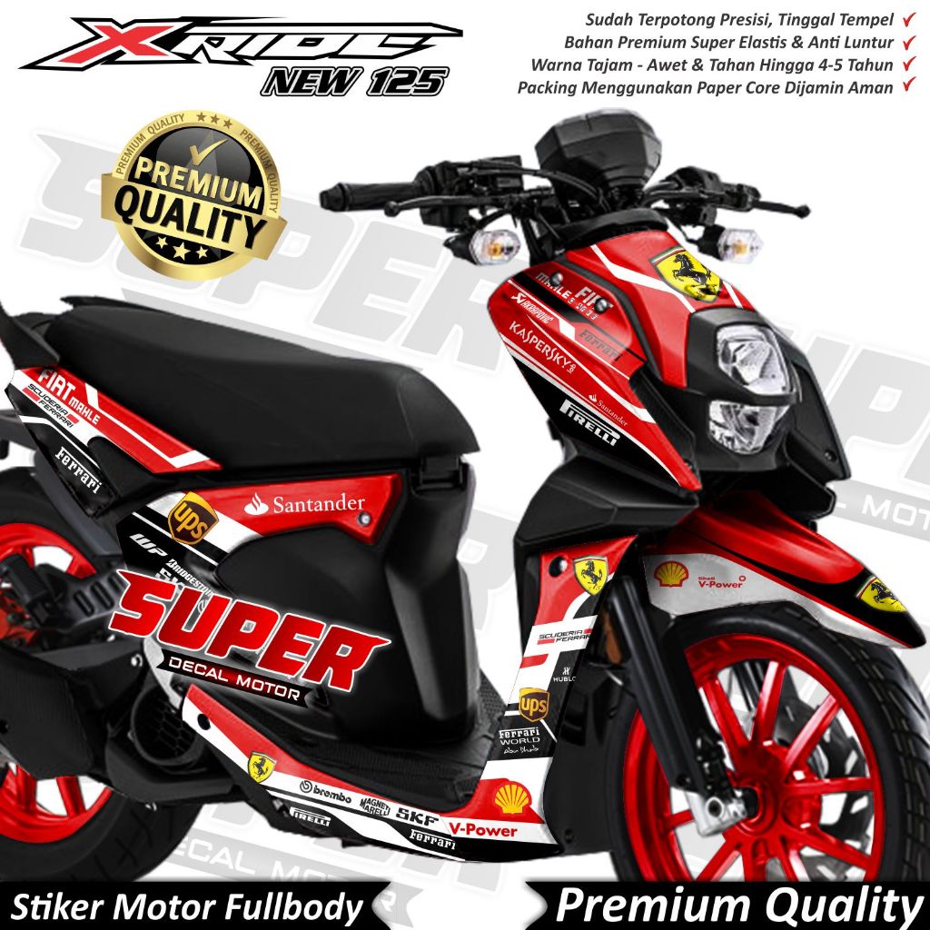 Jual Stiker Decal Motor Yamaha X RIDE 125 Full Body Variasi Ferrari ...