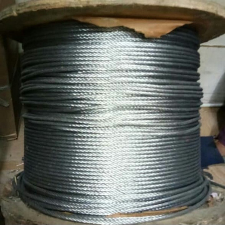 Jual kawat seling 6mm 10 METER /wire seling m6/wire rope 6mm galvanis ...