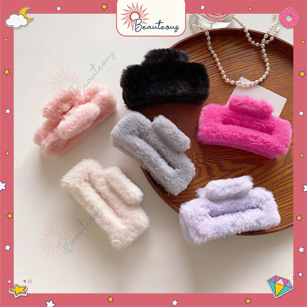 Jual Jedai Rambut Fashion Korean Hair Claw Douyin Style Bahan Bulu ...