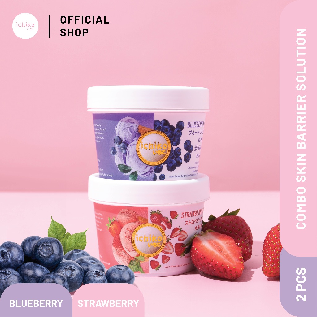 Jual Ichiko Ice Cream Body Scrub Combo Skin Barrier Solution Strawberry ...