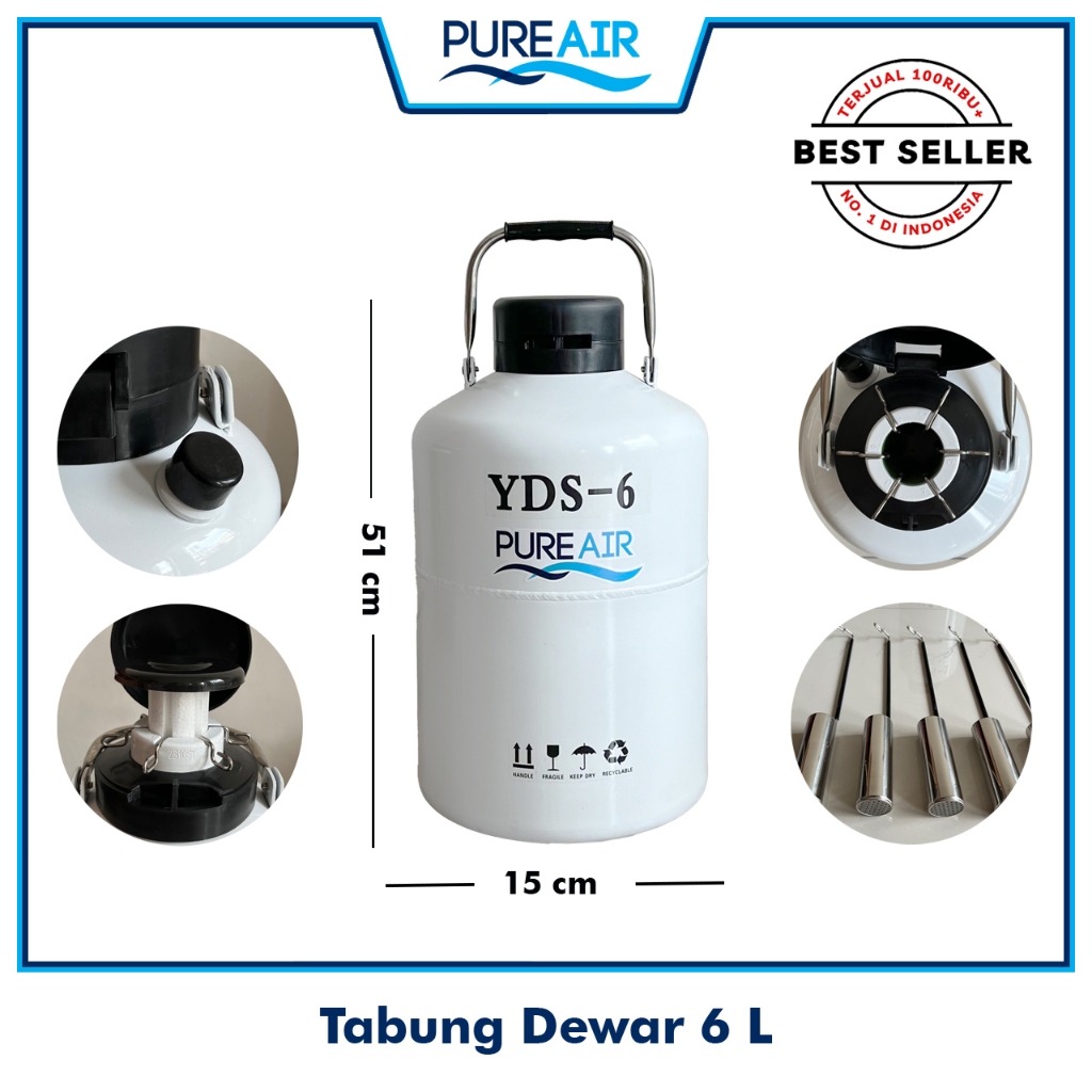 Jual Pureair Tabung Dewar / Container Liquid Nitrogen 6 Liter | Shopee Indonesia