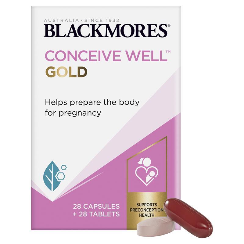 Jual Blackmores Conceive Well Gold 28 Tablets & 28 Capsules | Shopee ...