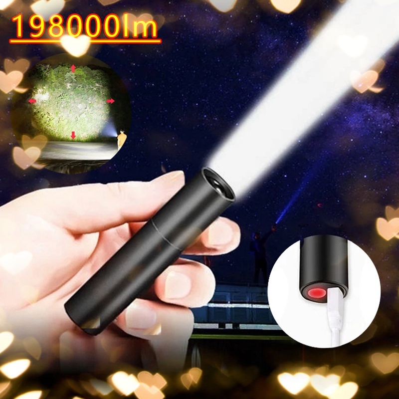 Jual Lampu Senter Led Mini Portable Super Terang Lampu Sen Jarak Jauh Usb Rechargeable Untuk ...