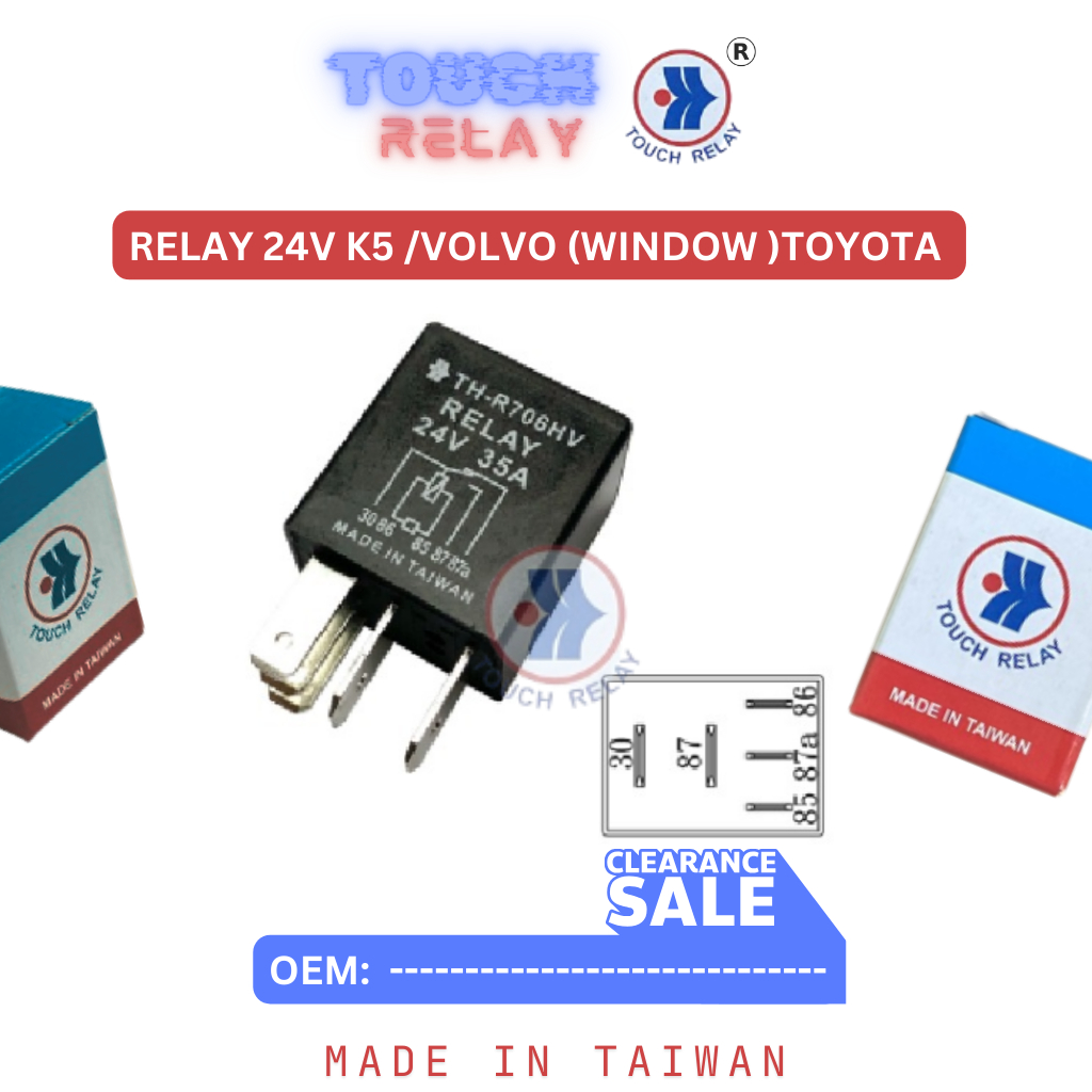 Jual RELAY 24V K5 /VOLVO (WINDOW )TOYOTA 35A TOUCH RELAY BRAND WITH ...