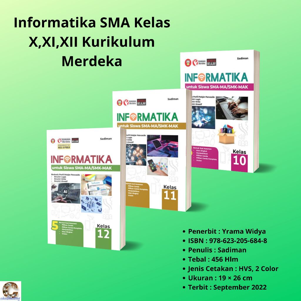 Jual Buku Informatika SMA X- Informatika SMA XI- Informatika SMA XII ...