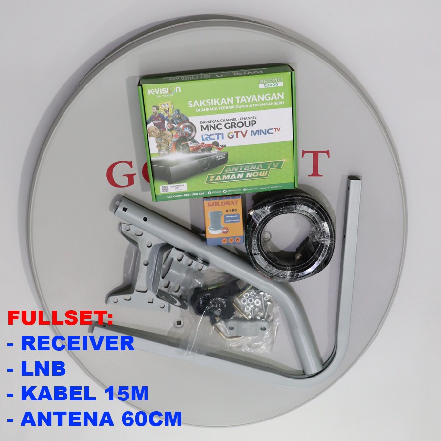 Jual Paket Parabola Mini 6 cm Receiver Kvision LNB Kabel 15 M y U3O7 ...