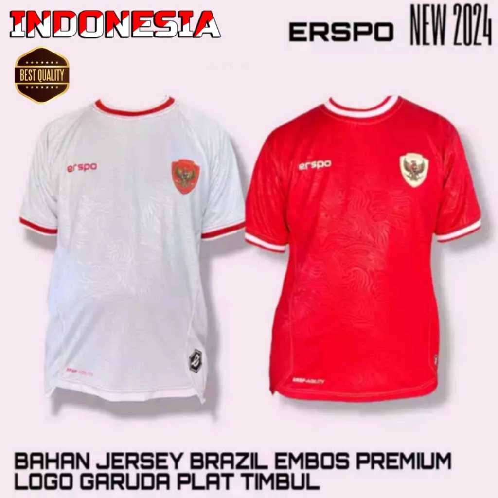 Jual JERSI JERSEY TIMNAS INDONESIA 2024 ERSPO LOGO GARUDA PLAT KARET ...