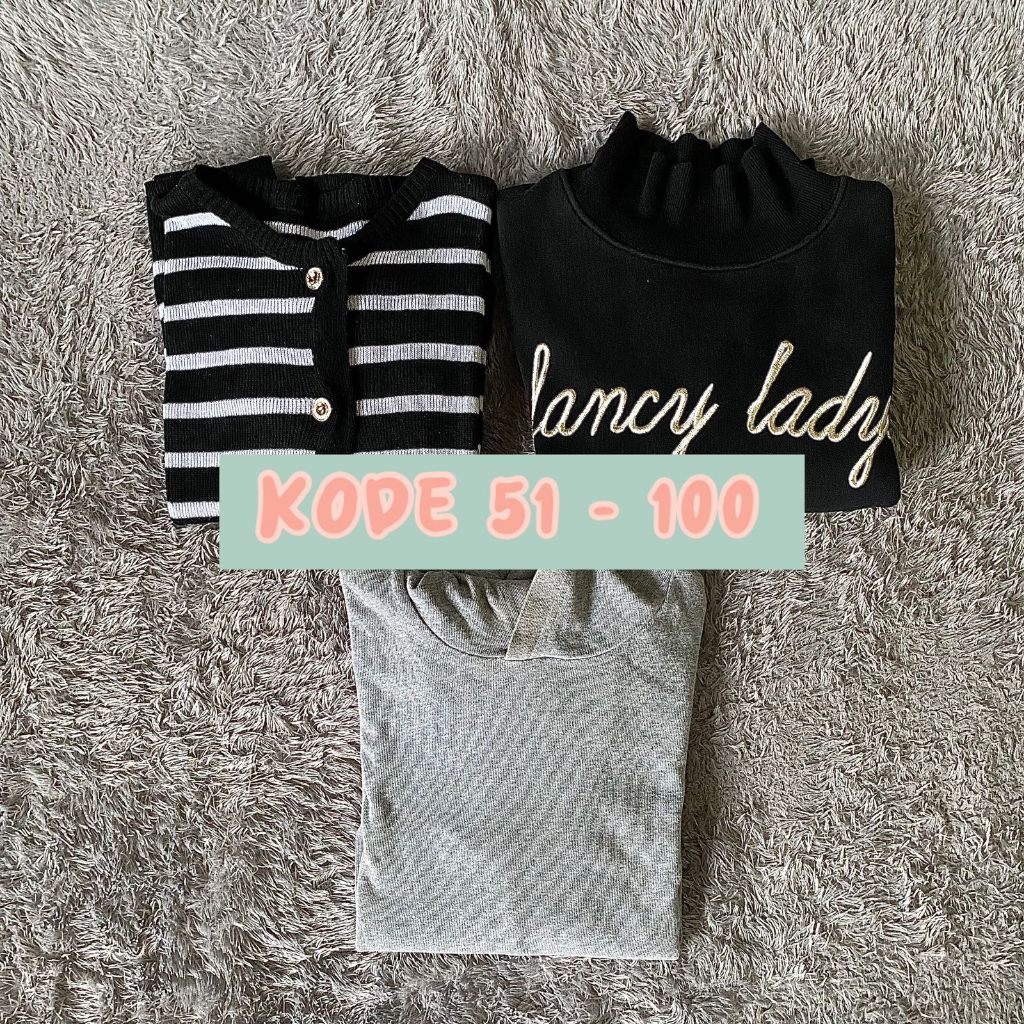 Jual SWEATER RAJUT PREMIUM KOREAN STYLE KNITWEAR KODE 51 - 100 | Shopee Indonesia