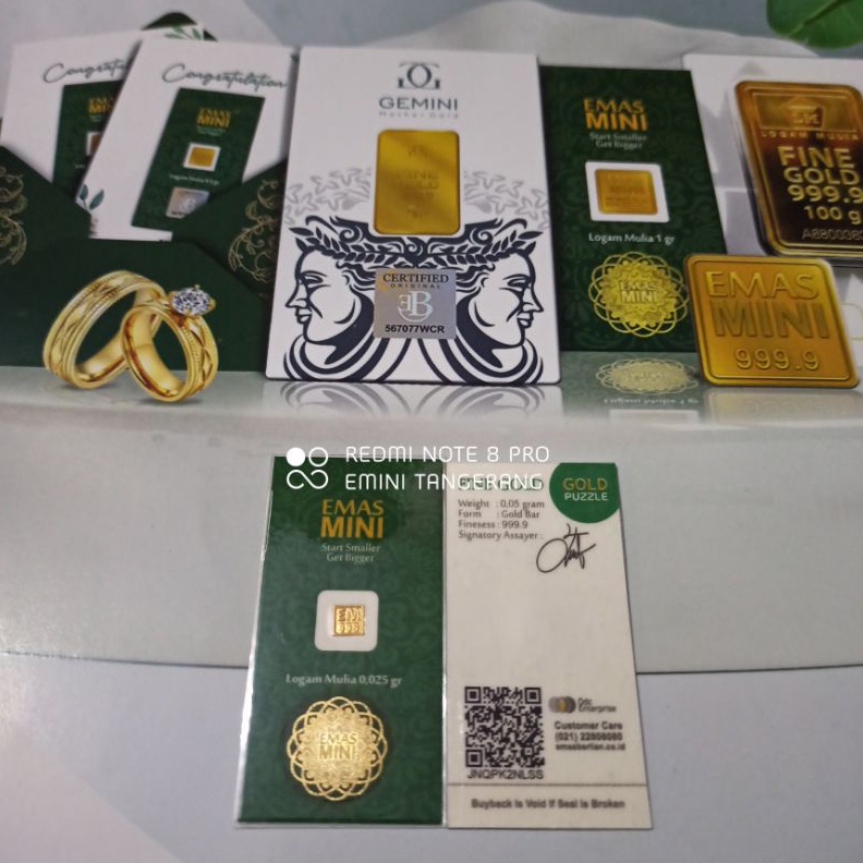 Jual Emas Mini 25gr Logam Mulia Emas Murni Emas Batangan 24K Kwitansi ...