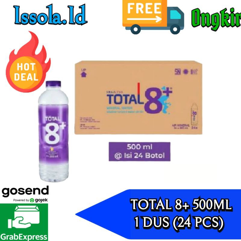 Jual TOTAL 8+ 500ML - AIR MINERAL KEMASAN BOTOL 500ML × 24 PCS | Shopee ...