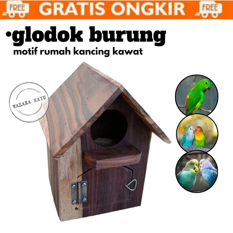 Jual glodok burung parkit, glatik,Lovebird / glodok burcil motif rumah ...