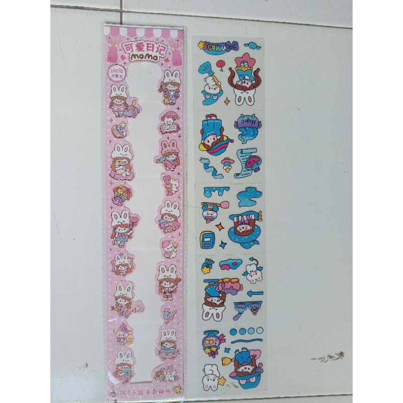 Jual stiker viral stiker panjang 38cm, 1 pak isi 20 lembar gambar ...