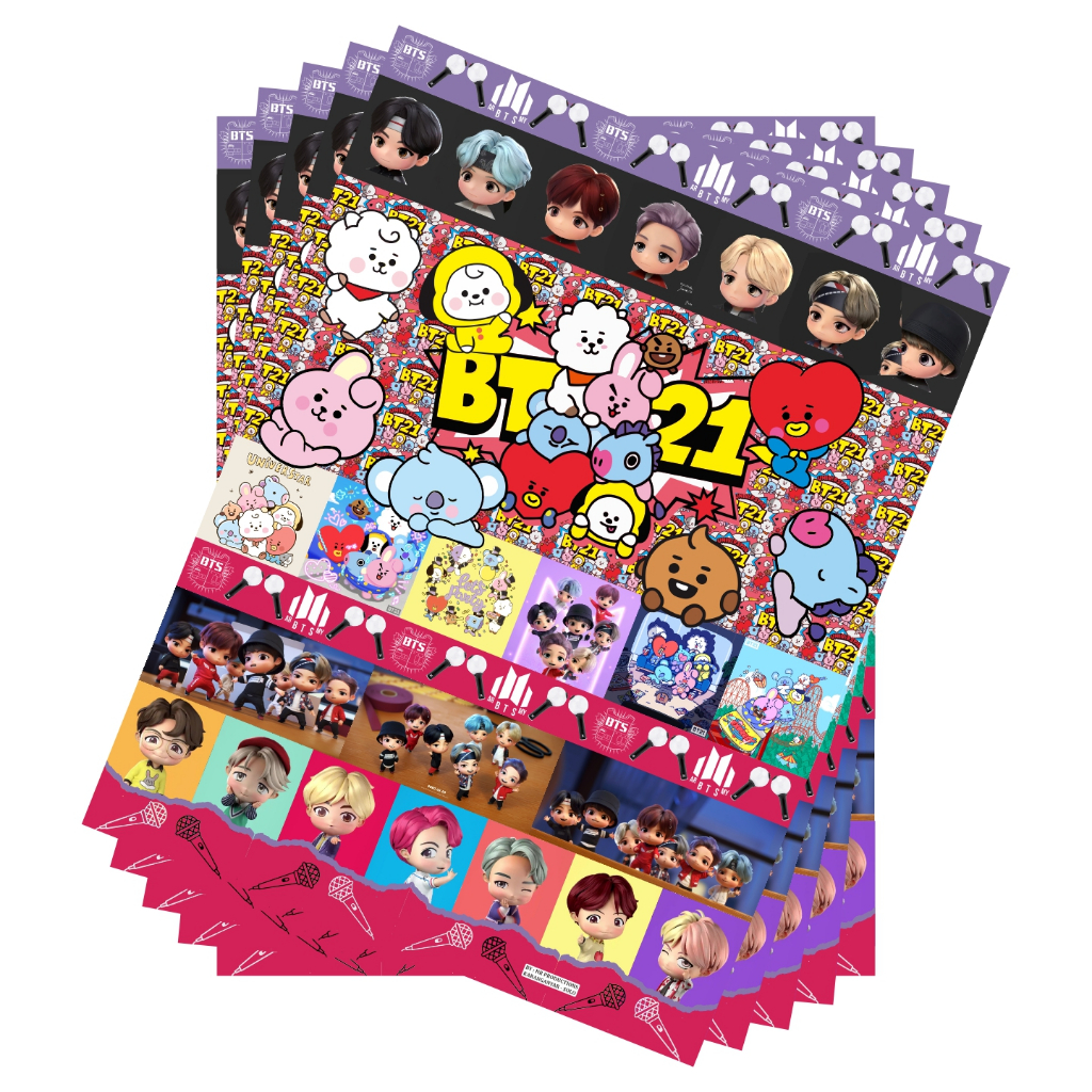 Jual Kertas Kado BTS Wrapping Paper BT21 Sampul Buku Fancy Motif Kpop ...