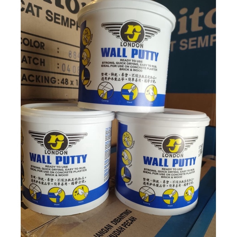 Jual RJ London wall putty 1kg 1gr Dempul Tembok Plamir Tembok Dempul ...