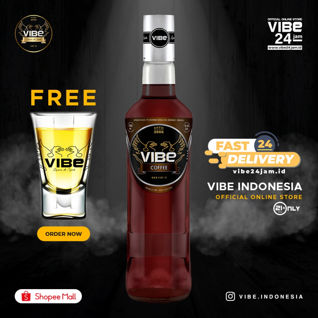 Jual VIBE Coffee Liqueur Botol Besar 700 ml + Gelas Shot | Shopee Indonesia