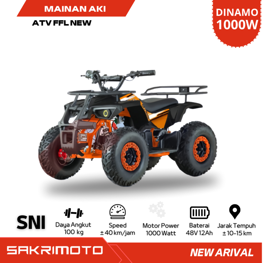 Jual ATV MINI LISTRIK 1000W 48V 12AH - ELEKTRIK RODA 4 TERLARIS ...