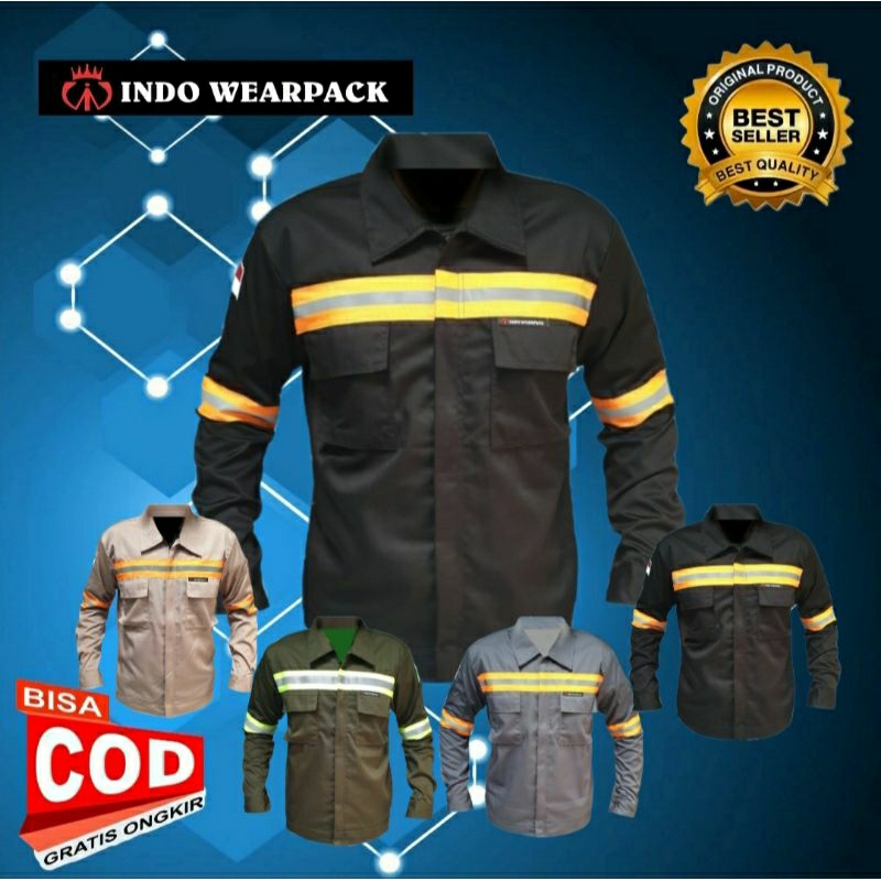 Jual WEARPACK SAFETY/WEARPACK KERJA POLOS REFLECTOR 5CM | Shopee Indonesia