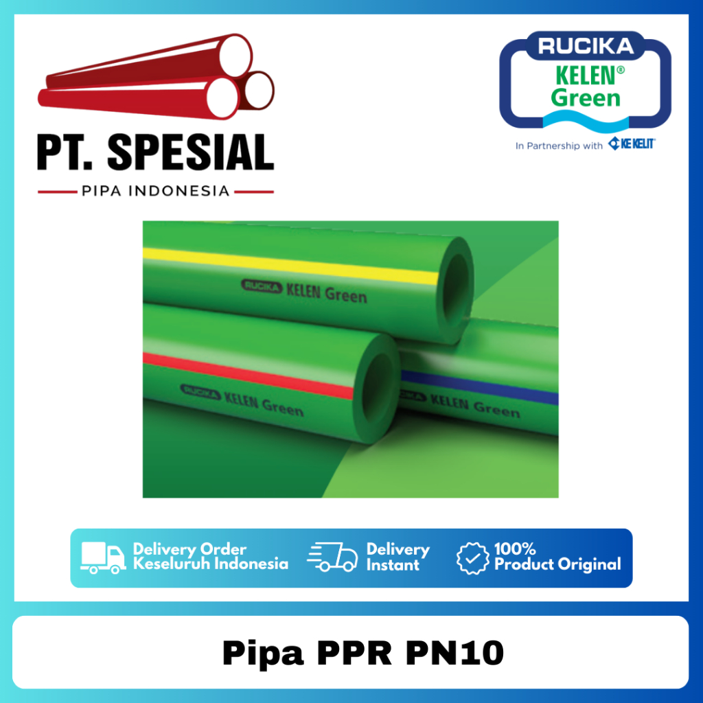 Jual Pipa PPR PN10 Air Dingin Rucika DN40 - 1 1/4" Pipa PPR Kelen Green - 05 | Shopee Indonesia
