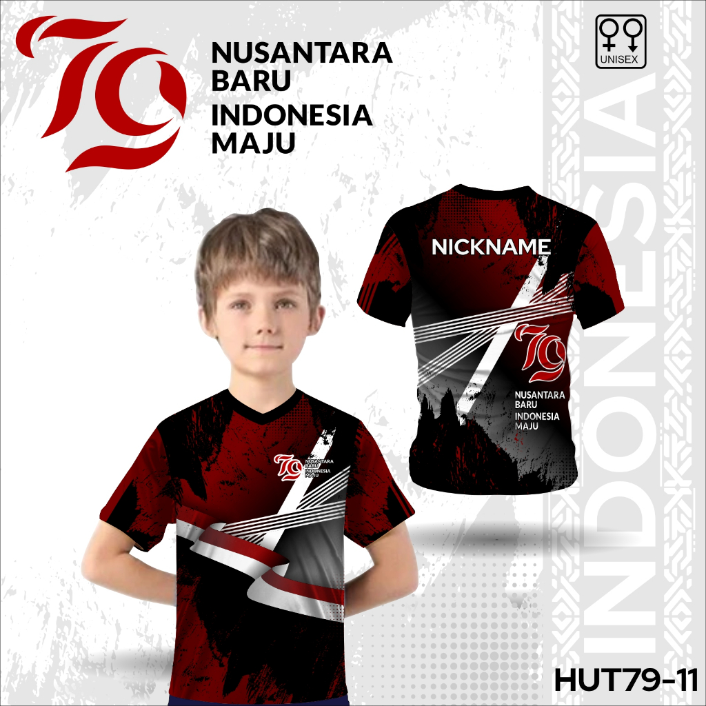 Jual Baju anak hut kemerdekaan ri ke 79 kaos 17an 2024 jersey indonesia | Shopee Indonesia