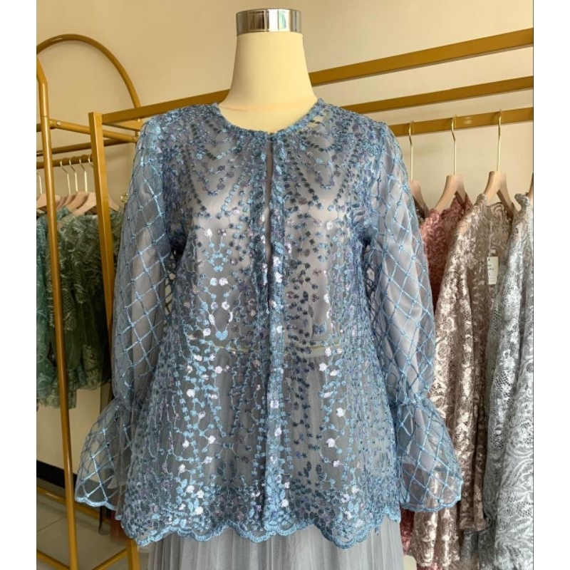 Jual Outer brokat lux ruffle / long outer brukat / baju kondangan ...