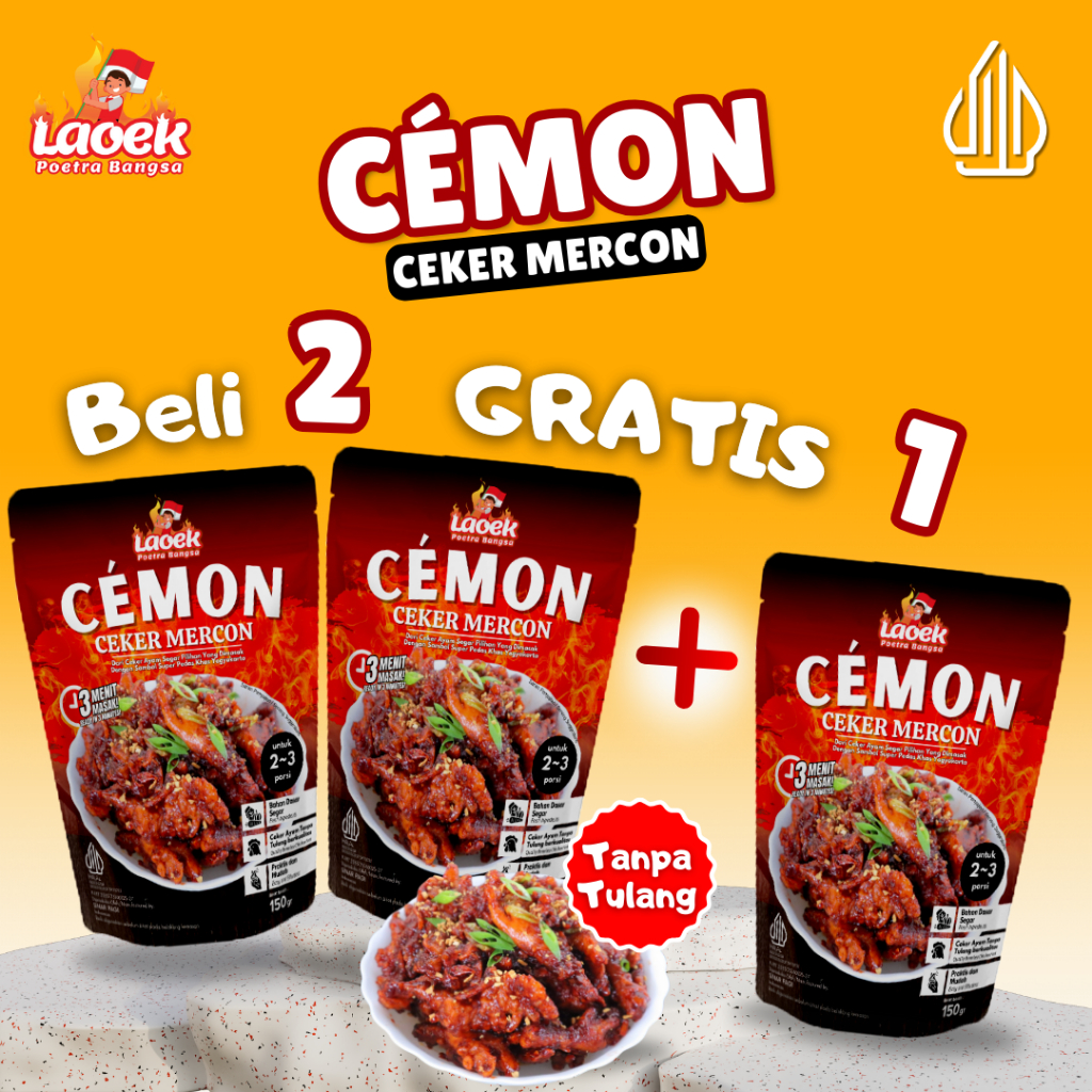Jual Paket Dapat 3 CEMON Ceker Mercon Tanpa Tulang Laoek Poetra Bangsa ...