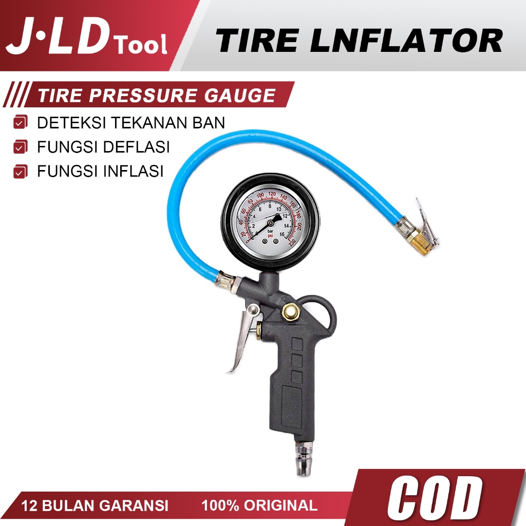 Jual JLD Oil-filled Tire Inflator Air Pressure Gauge Isi Ukur Tekanan ...