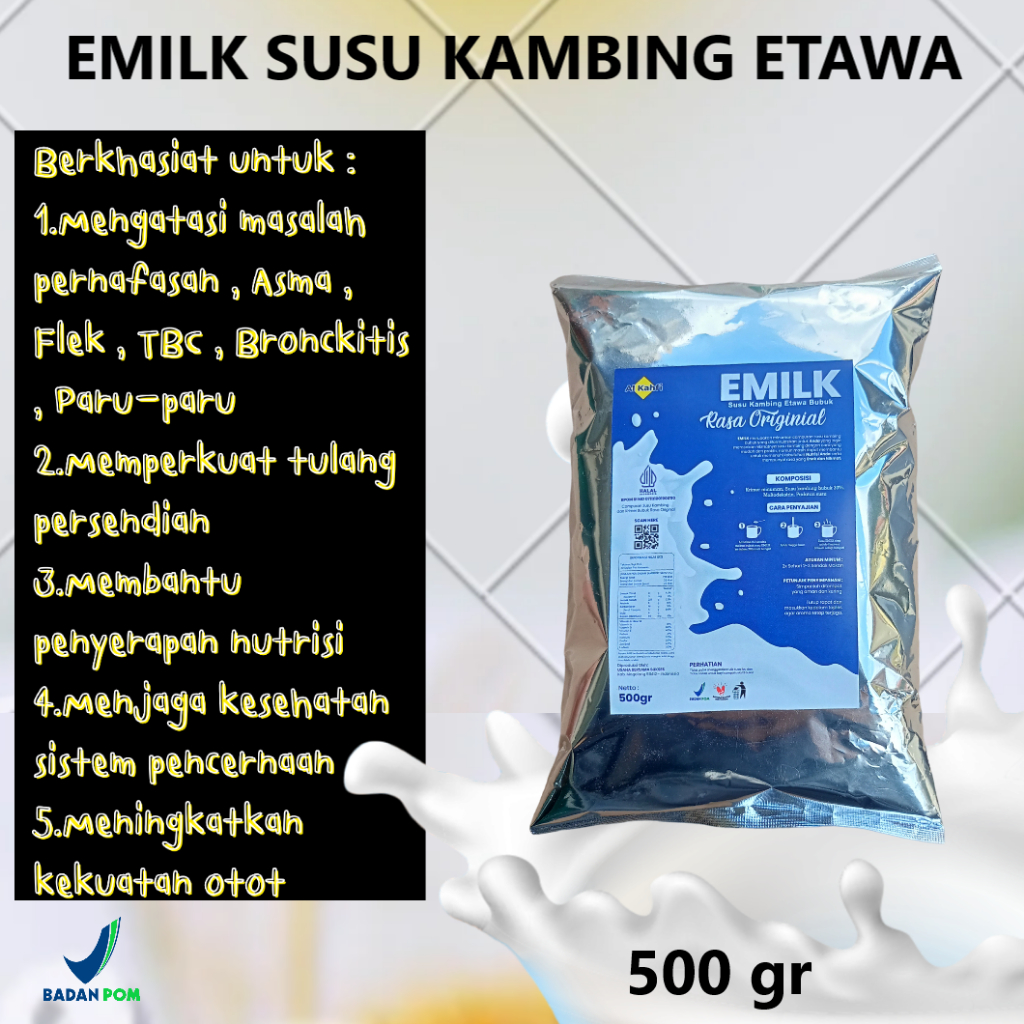 Jual Susu kambing Etawa Bubuk Emilk 500gr tinggi protein tidak amis ...
