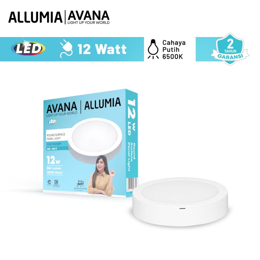 Jual AVANA Panel Light Surface Round 12 Watt Lampu Plafon Bulat Outbow ...