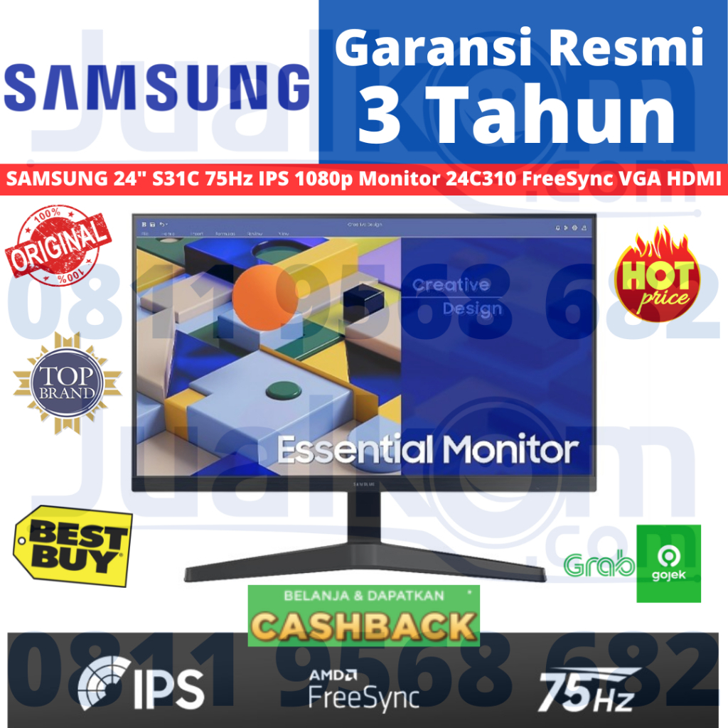 Jual Samsung Monitor SAMSUNG 24" S31C 75Hz IPS 1080p Monitor 24C310 ...