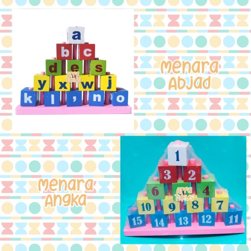 Jual Menara Piramida Balok Huruf Abjad Alfabet | Shopee Indonesia