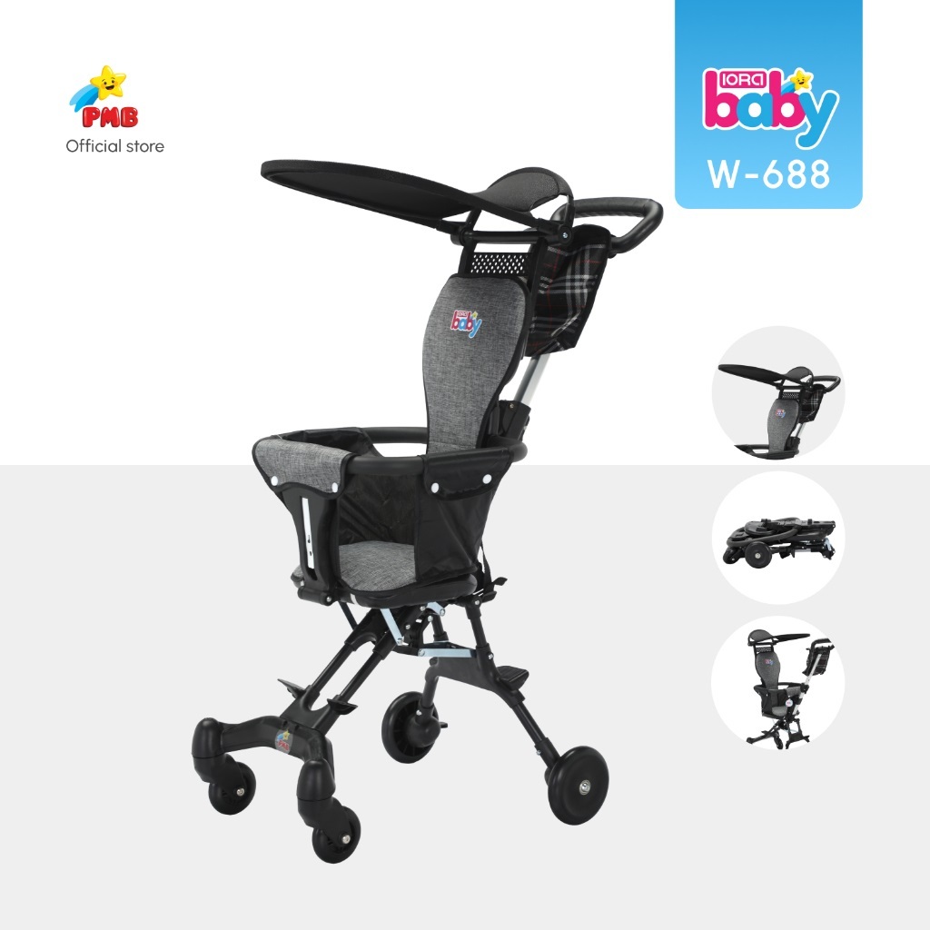 Jual STROLLER TRAVELING ANAK BISA 2 ARAH UKURAN CABIN SIZE PMB W688 ...