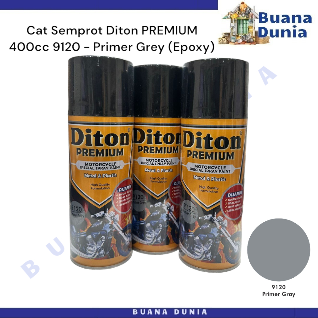 Jual Pilox DITON PREMIUM 400cc | 9120 Primer Grey (Epoxy) 400ml | Pilok ...