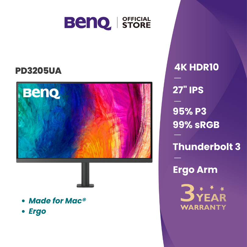 Jual BenQ PD3205UA Mac-Ready Designer Monitor 4K 32" Ergo Arm UHD sRGB ...