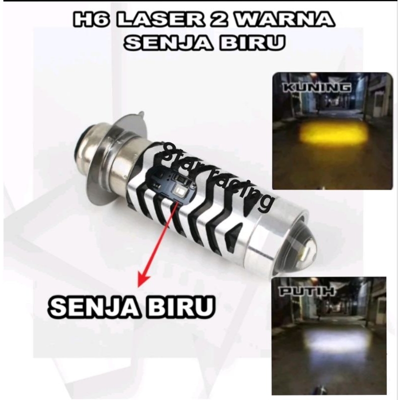 Jual LAMPU LED H6 LASER HI LO BEAMBAC DC 2 WARNA UNIVERSAL MOTOR MATIC BEBEK | Shopee Indonesia
