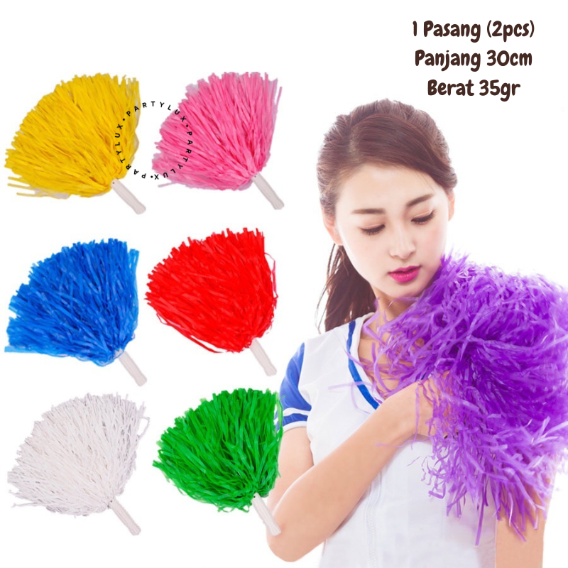 Jual 1 Pasang Pom Pom Cheerleader / Pompom Nari Rumbai | Shopee Indonesia