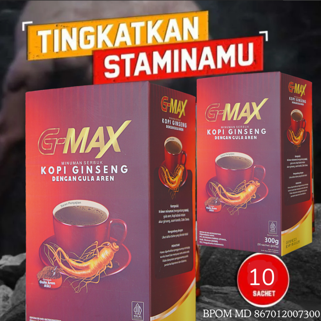 Jual Kopi Gmax Original - Kopi Stamina Pria Kuat Tahan Lama - G-MAX Kopi Ginseng Dengan Gula ...