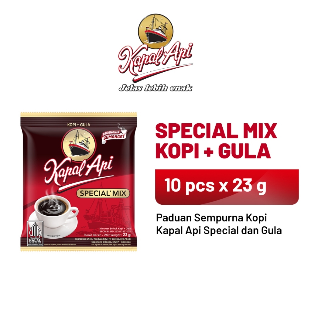 Jual 1 RENTENG Kopi KAPAL API Special Mix Isi 10 Sachet 23g | Shopee Indonesia