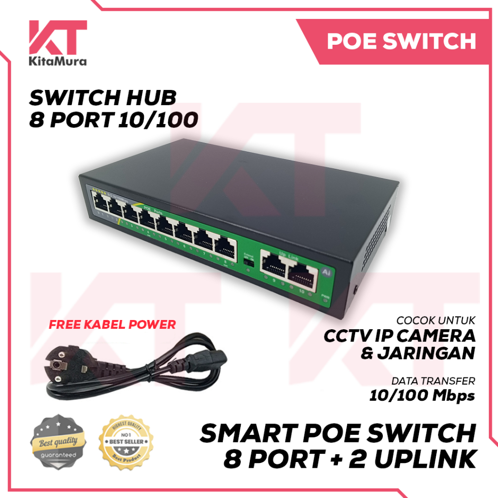 Jual Smart POE Switch 8 Port+2 Uplink , 4 Port+2Uplink , Poe Smart 10/100Mbps | Shopee Indonesia