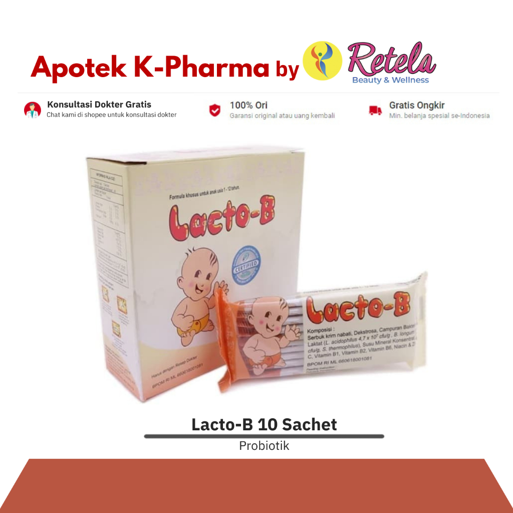 Jual LACTO-B 10 SACHET / PROBIOTIK ISI 10 SACHET | Shopee Indonesia