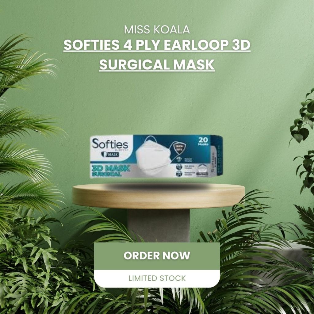 Jual MASKER SOFTIES SURGICAL FACE MASK 3D MASK MODEL CONVEX KF94 4 PLY ...