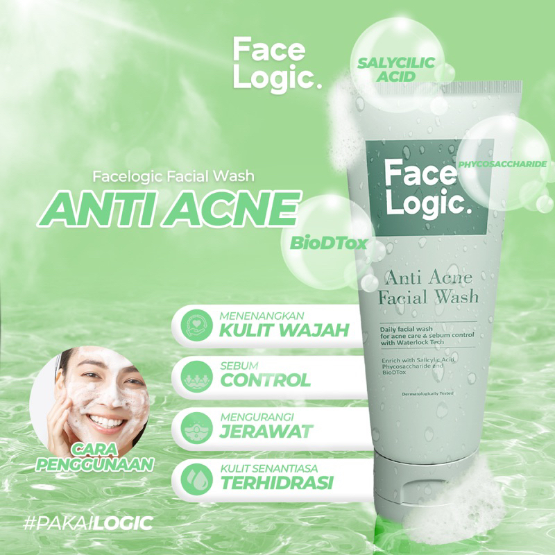 Jual FaceLogic - Anti Acne Facial Wash 100 ml | Shopee Indonesia