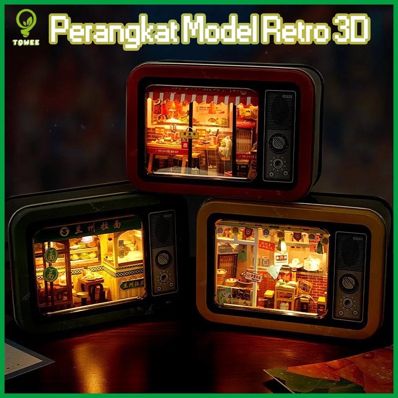 Jual TH20 Kit Furnitur Rumah Boneka Miniatur Teater Kotak Retro Rumah ...