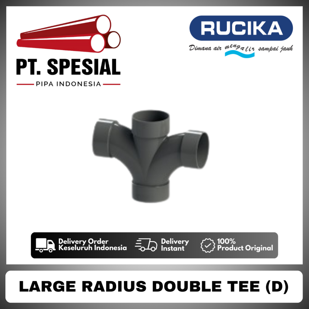 Jual Large Radius Double Tee D 2 Inch PVC Rucika / Large Radius Double Tee Y PVC -12 | Shopee ...