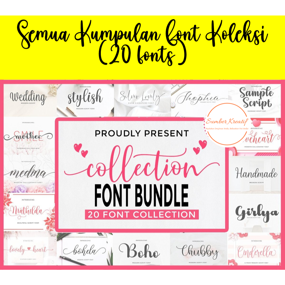 Jual Semua Kumpulan Font Koleksi (20 fonts) | Shopee Indonesia
