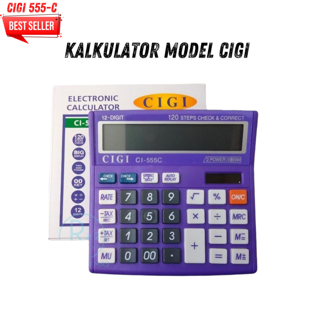 Jual Kalkulator Calculator Cigi 555C (12 digit) / Kalkulator Dagang ...