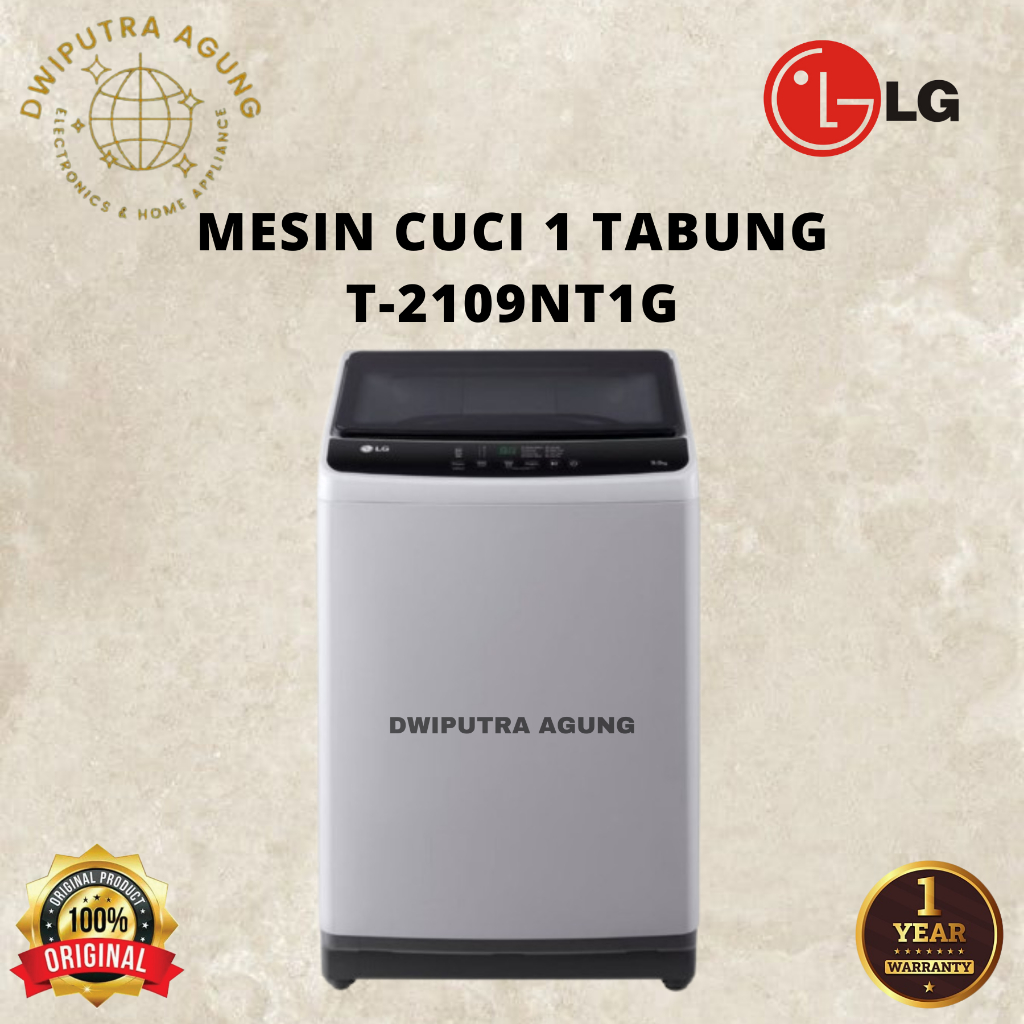 Jual MESIN CUCI LG 1 TABUNG T-2109NT1G OTOMATIS AUTOMATIC / T2109NT1G 9KG TOP LOADING 2109 NT1G ...