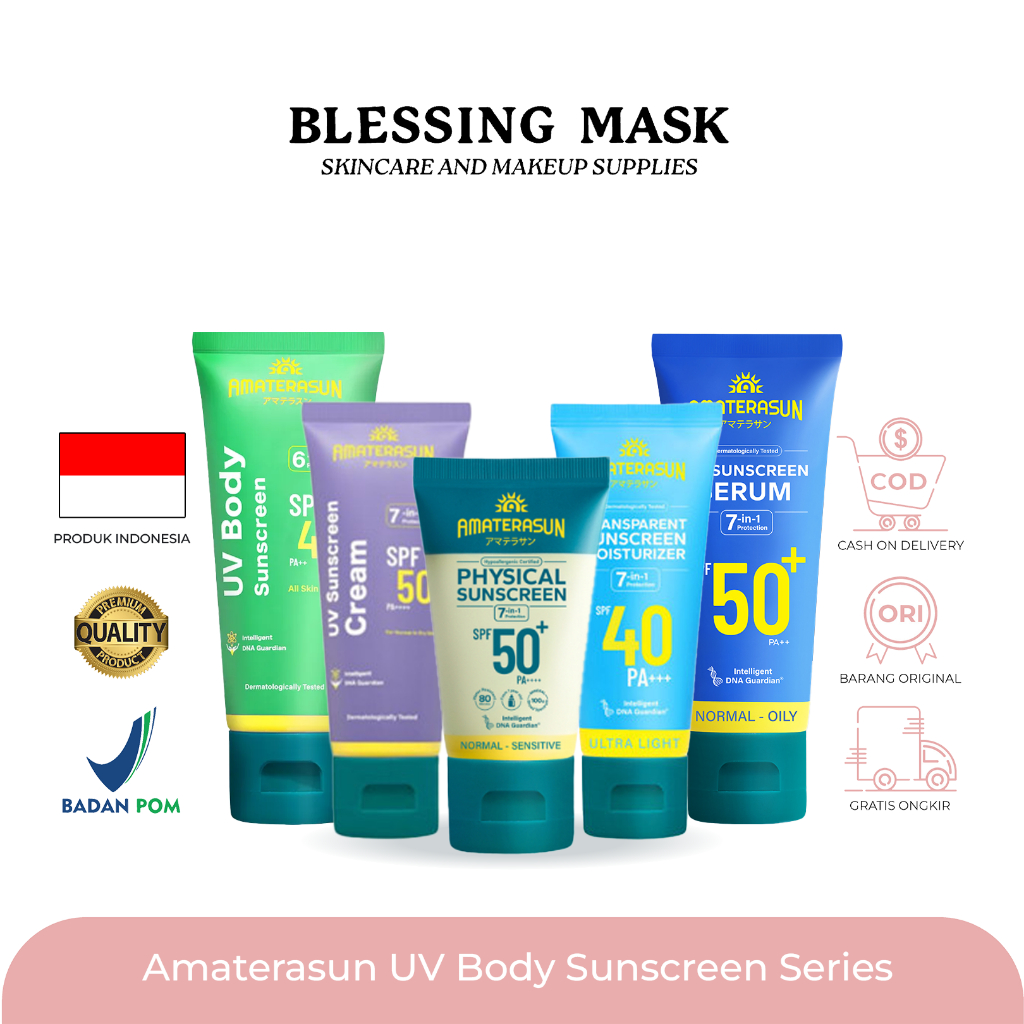 Jual AMATERASUN UV Body Sunscreen SPF 40 PA++ | UV Sunscreen Serum SPF 50+ PA++ 7-in-1 Vegan ...