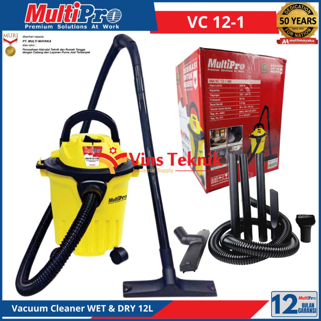 Jual Mesin Pengisap Debu Vacum Vacuum Cleaner 12L VC12-1 MULTIPRO INA VC 12-1 WET & DRY | Shopee ...