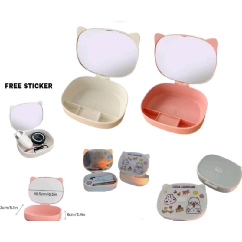 Jual Cosmetic Mirror - Kotak Cermin Kosmetik Bentuk Kucing - Cermin ...